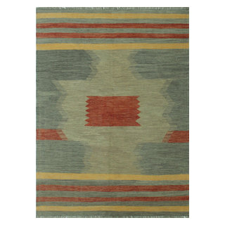 Winchester Kilim Janice Rust/Brown Rug, 5'0x6'7, 5'0x6'7 - Contemporary ...