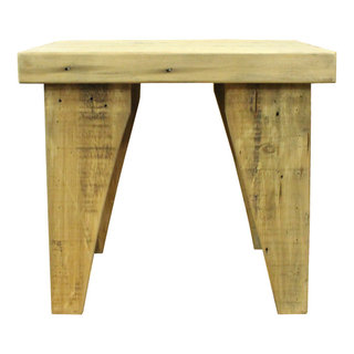 Raw Wood Rustic Handmade Finish Rectangular Wood Stool Table Hcs5603 ...