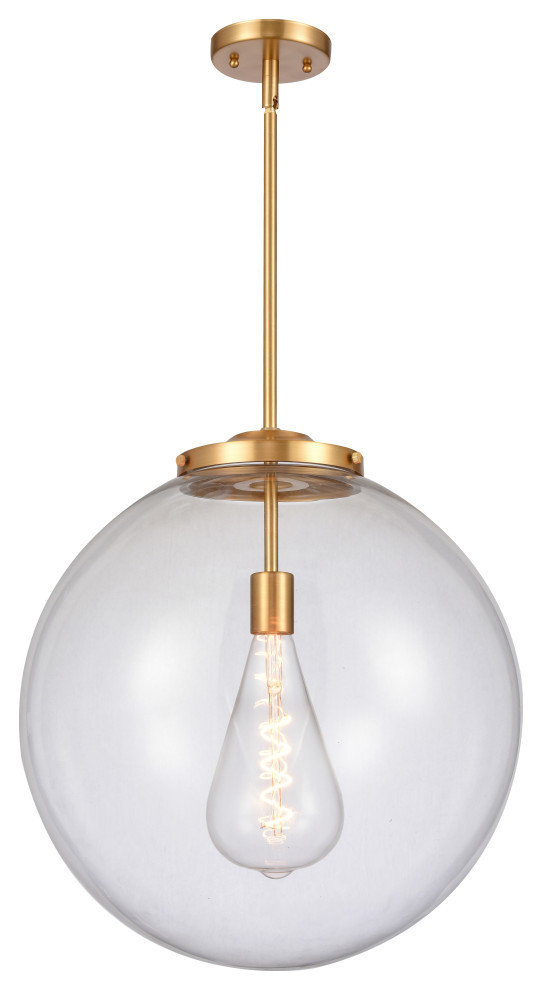 Beacon 1-LT 18" Pendant 221-1S-SG-G202-18-LED, Satin Gold ...