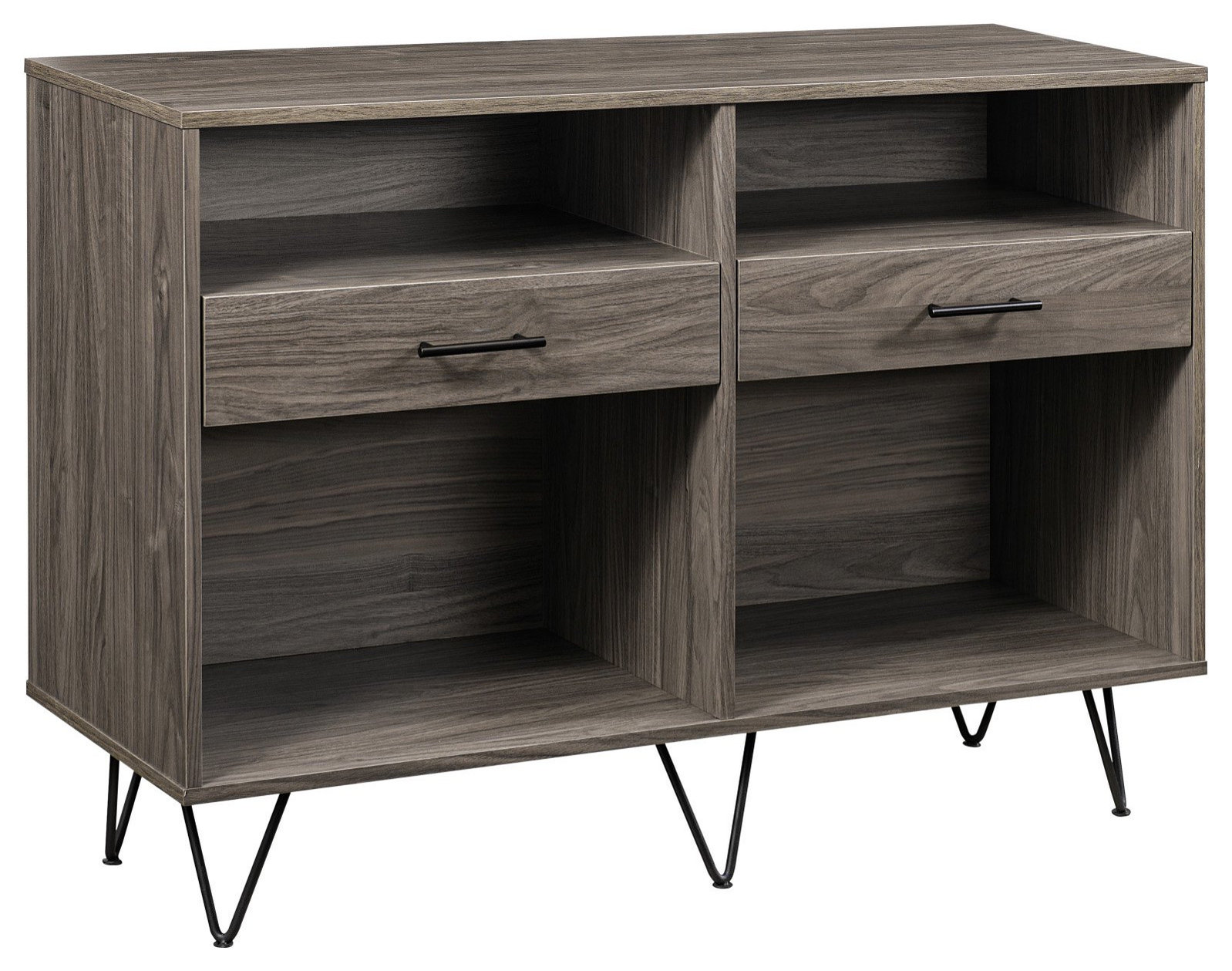 Mid Century Modern Console Table, Spacious Compartments & 2 Drawers ...