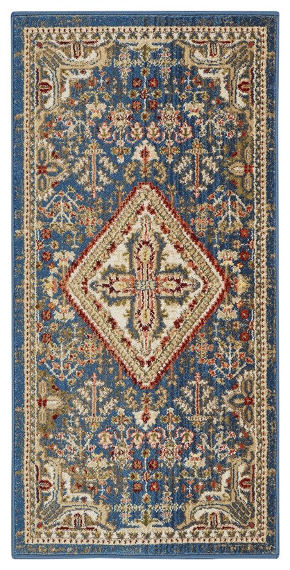 Nourison Karisma Runner Blue Ivory Area Rug, 2'x6' - Mediterranean ...