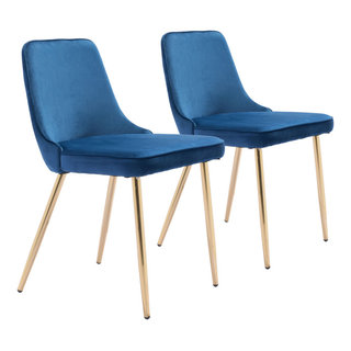 Merritt Dining Chair (Set of 2) Navy & Gold - Midcentury - Dining ...