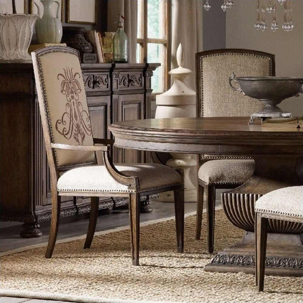 Pemberly Row Modern / Contemporary Arm Dining Chair in Rustic Walnut ...