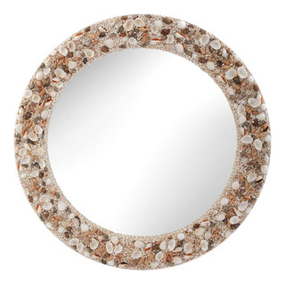 Round Shell Mirror - Beach Style - Wall Mirrors - by Lighting World ...