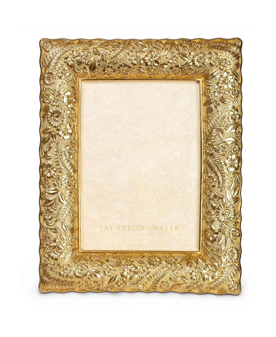 Jay Strongwater Katerina Ruffled Edge Floral Frame Gold Finish ...