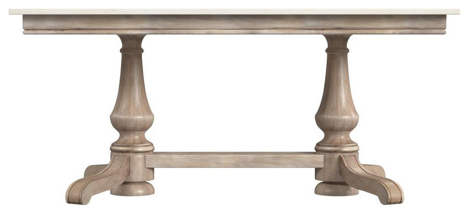 Company Danielle Rectangular Marble Dining Table, Tan/Beige ...