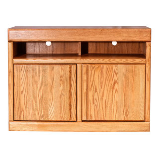 Bullnose Oak TV Cart, 48w - Rustic - Entertainment Centers And Tv ...