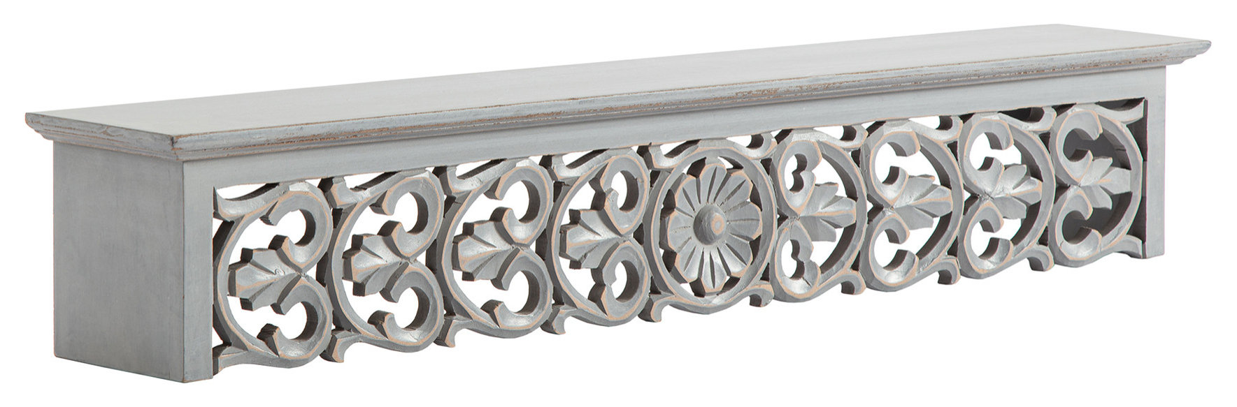 Decorative Grey Carved 30-in Shelf - Farmhouse - Display And Wall ...