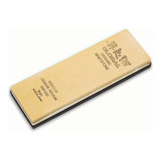 Global Orange Ceramic Medium 1000 Grit Whetstone - Contemporary - Knife ...