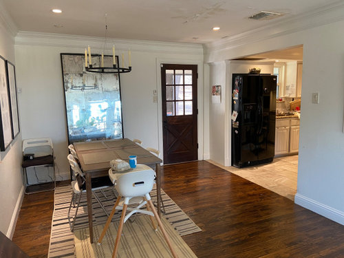 What is the best kitchen/dining layout with these three awkward rooms?