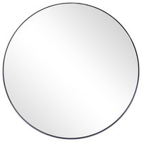 Camden Isle 32 Inch Round Black Metal Frame Mirror - Transitional ...