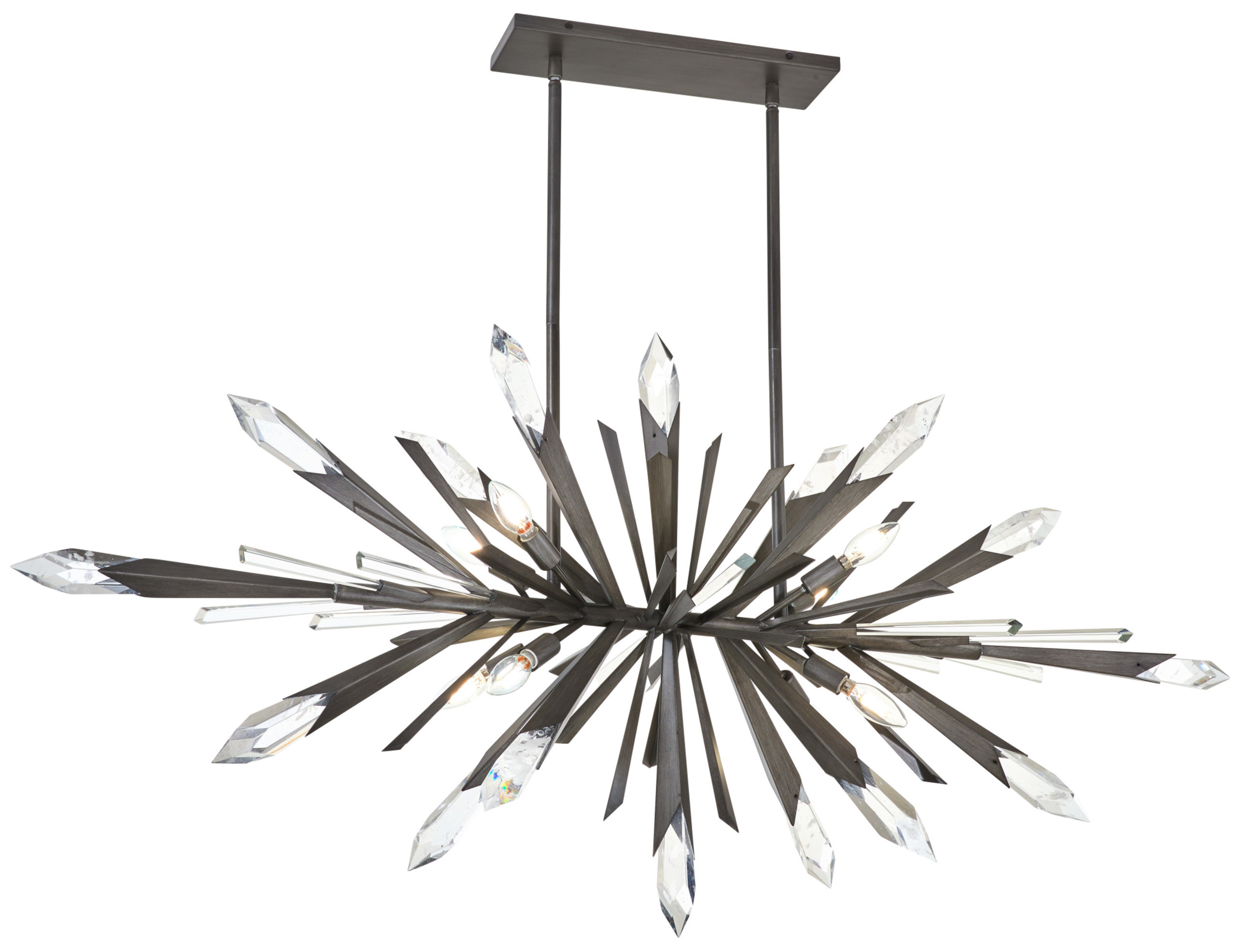 Metropolitan N1949 Elsa 8 Light 58"W Crystal Linear Chandelier ...