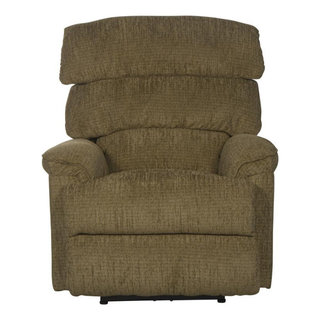 Atkins Power Wall Hugger Recliner in Mocha Brown Polyester Fabric ...