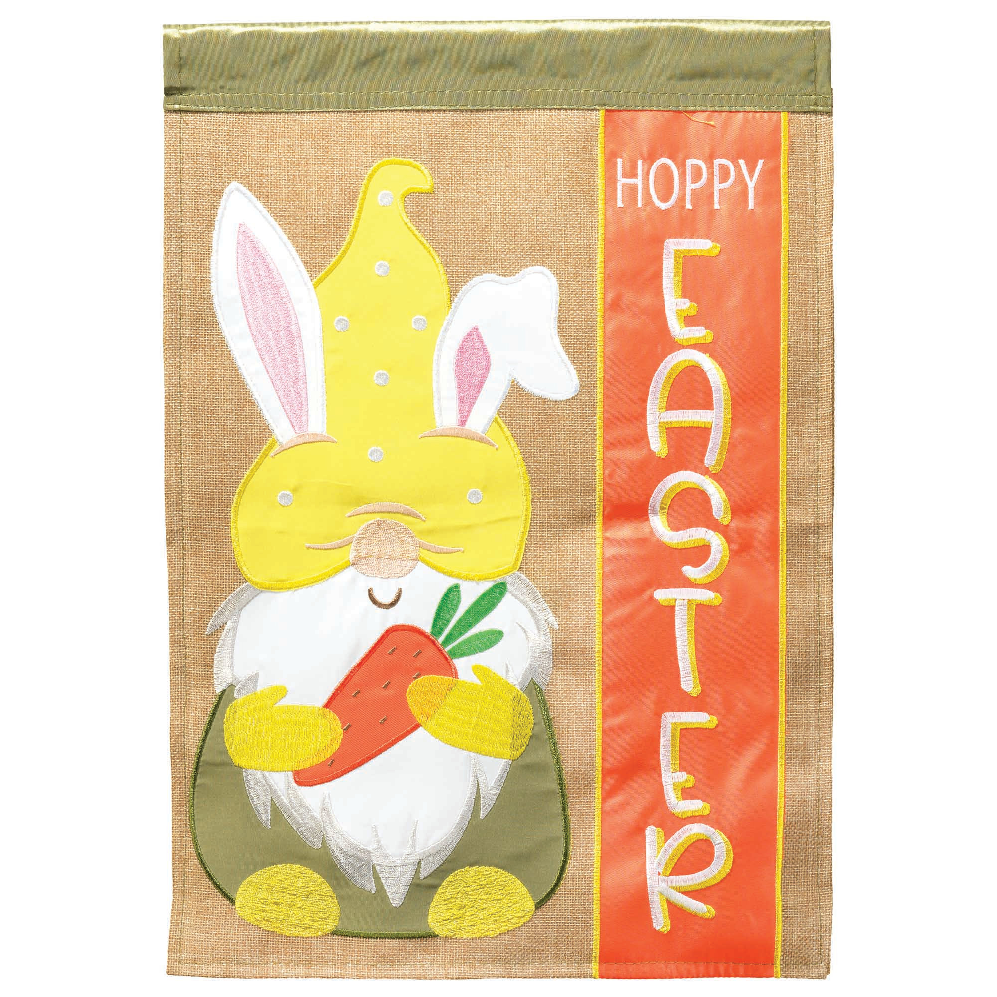 Flag Gnome Hoppy Easter Burlap 29x42 - Traditional - Flags And ...