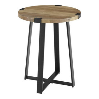 Walker Edison AF18MWSTRO Rustic Side Table, Reclaimed Barnwood ...