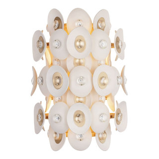Niu 2-Light Wall Sconce, Coconut Shell Gold/Coconut Shell White ...