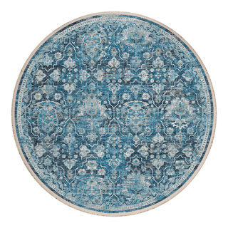 Indoor/Outdoor Marbella MB4 Charcoal Machine Washable 10' x 10' Round ...