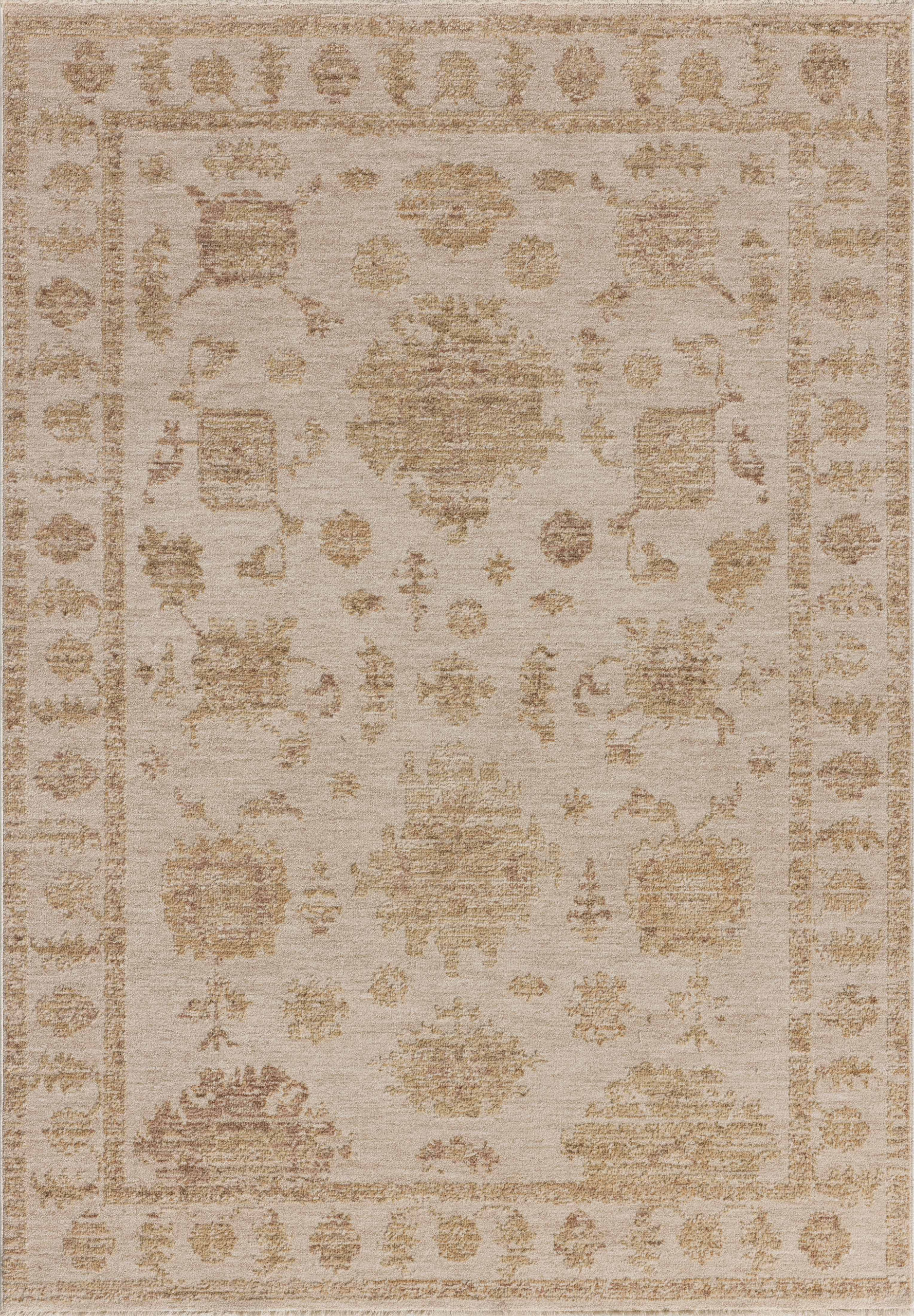 Loloi Willa Bone / Clay Area Rug, 5'-3" x 5'-3" Round - Traditional ...