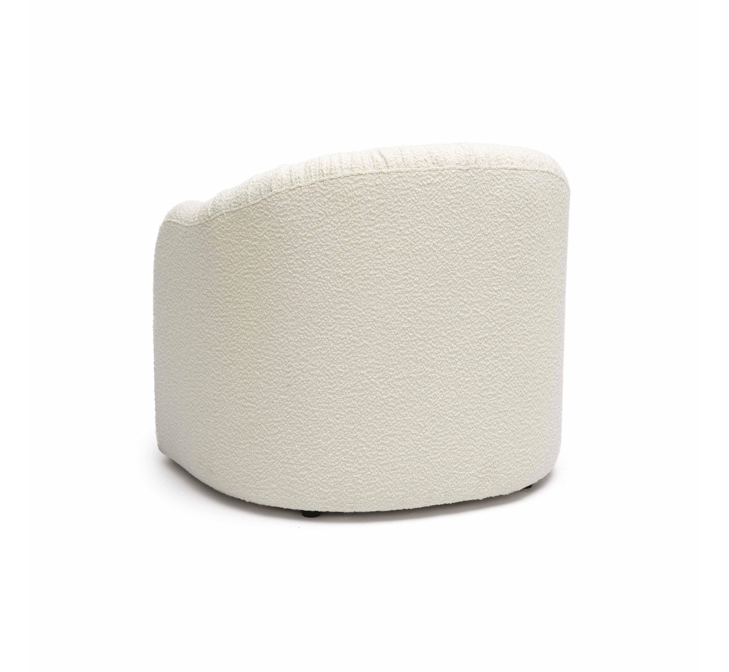 Pamela Cream Boucle Tassel Lounge Chair Cream - Traditional - Armchairs ...