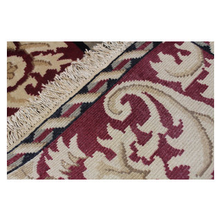 Renaissance Hand-Knotted Rug, Beige/Burgundy - Traditional - Area Rugs ...