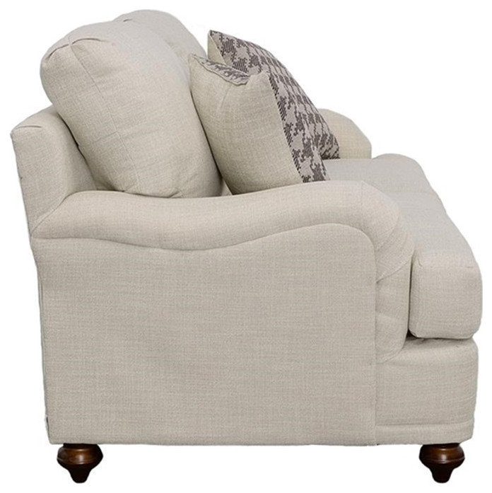 Pemberly Row Transitional Fabric Upholstered Cushion Back Loveseat ...