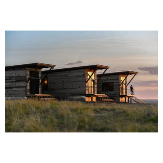 Upcycled Shipping Container Homes with Rustic Corral Board Natural Wood ...