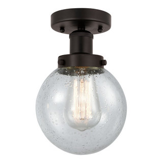 Small Edison Beacon 7" Semi-Flush Mount, Oil Rubbed Bronze, Mercury ...