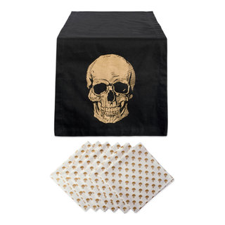 Gold Skull Table Set - Eclectic - Table Runners - by Design Imports | Houzz
