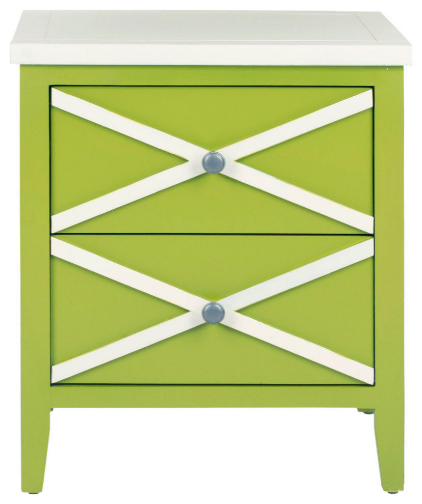 Evan Two Drawer Side Table, Lime Green - Contemporary - Side Tables And ...