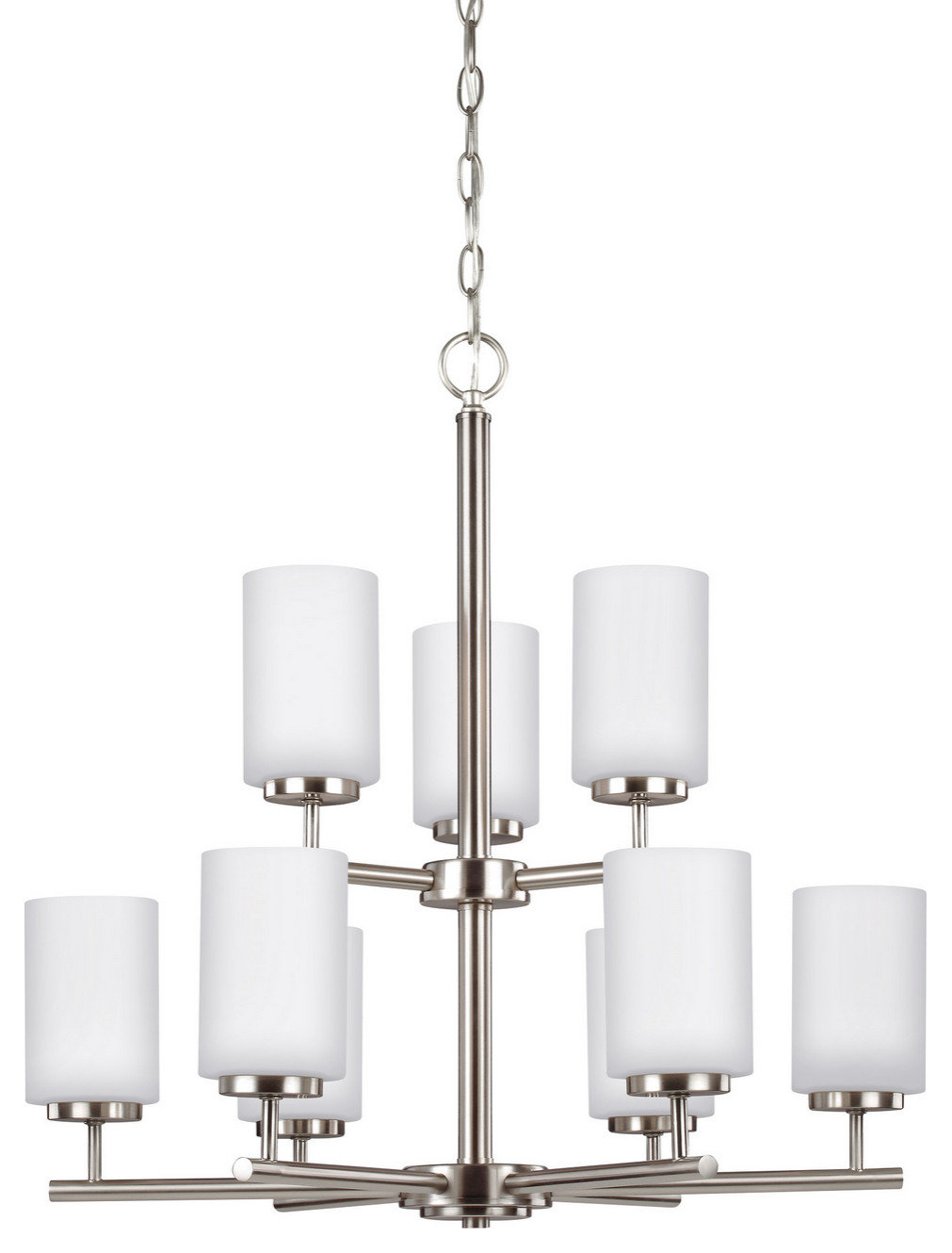 Oslo Nine Light Chandelier in Brushed Nickel - Transitional ...