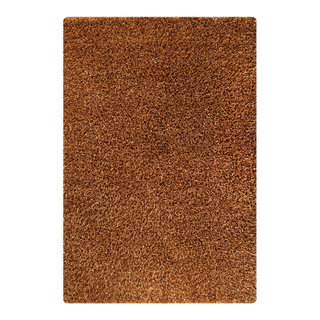 Hand Woven Gold Shag Area Rug, 5'2"x7'6" - Contemporary - Area Rugs ...