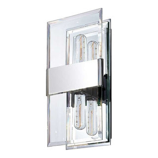 Mercer Street Urban Edge Double Sconce, Polished Chrome - Contemporary ...