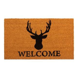 Deer Welcome Doormat, 36"x72" - Rustic - Doormats - by Calloway Mills ...