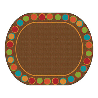Flagship Carpets VA305-59A 10'X13' Oval Sitting Spots Muted Educational ...