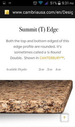 Eased edge for Cambria top?