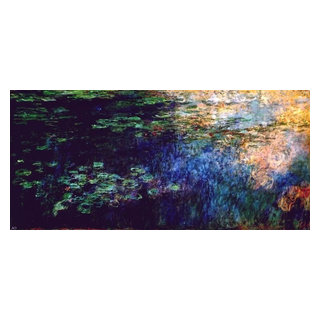 Claude Oscar Monet Reflections on the Water, 15"x30" Wall Decal, 15x30 ...