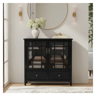 Connaught Solid Wood Tall Storage Cabinet - Transitional - Storage ...