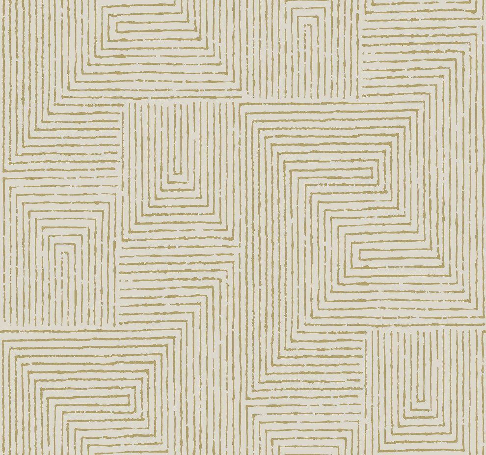Mortenson Gold Geometric Wallpaper Sample, Swatch - Contemporary ...
