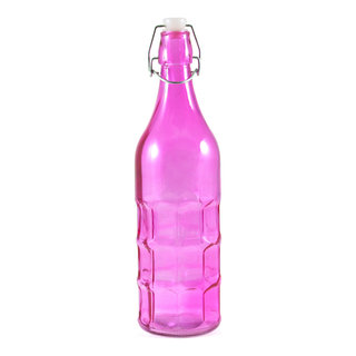Complete Kitchen Pink Glass Dimple Bottle Bail - Transitional - Water ...