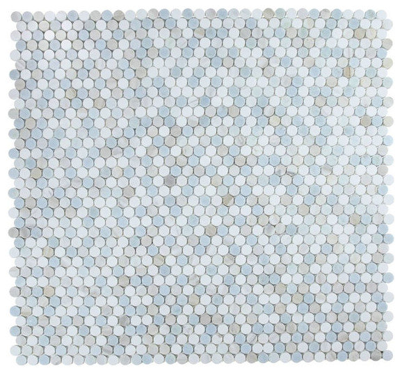 Mosaics Marble Penny Series - Blue Sky Tile for Floors Walls ...