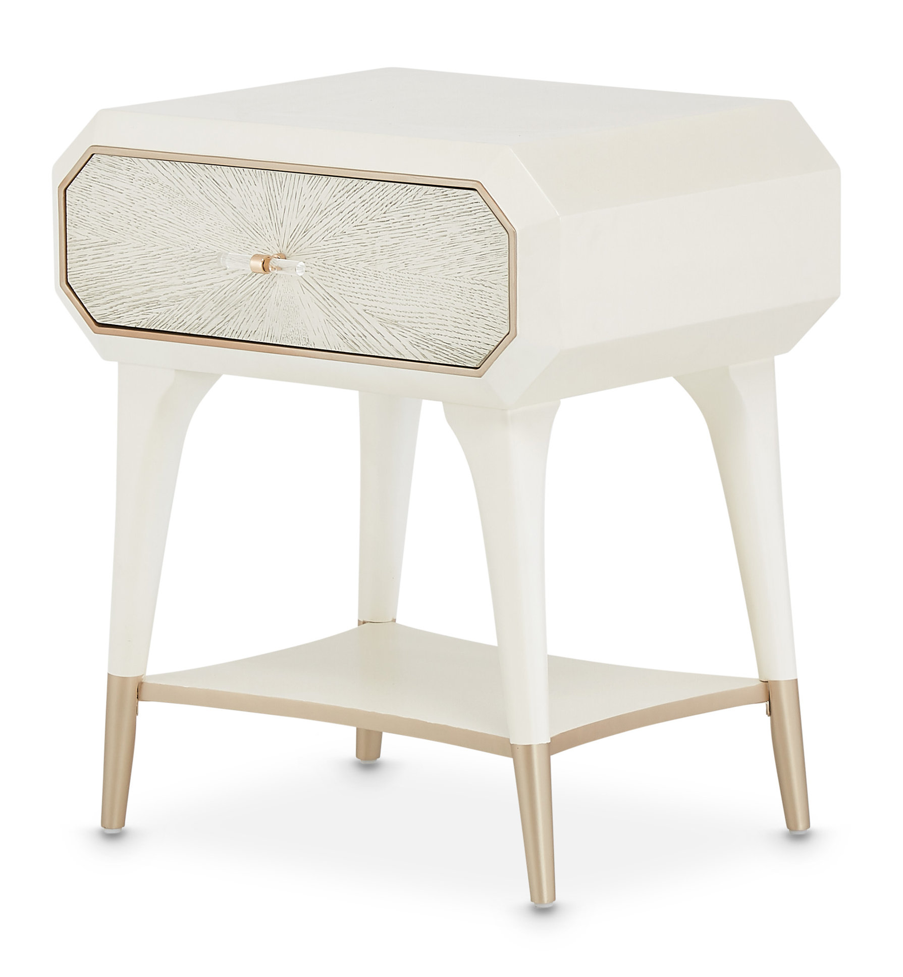 La Rachelle 1-Drawer Nightstand - Medium Champagne - Midcentury ...