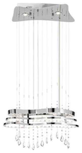 Elan Lighting Kascade - LED Chandelier, Chrome Finish with Clear ...