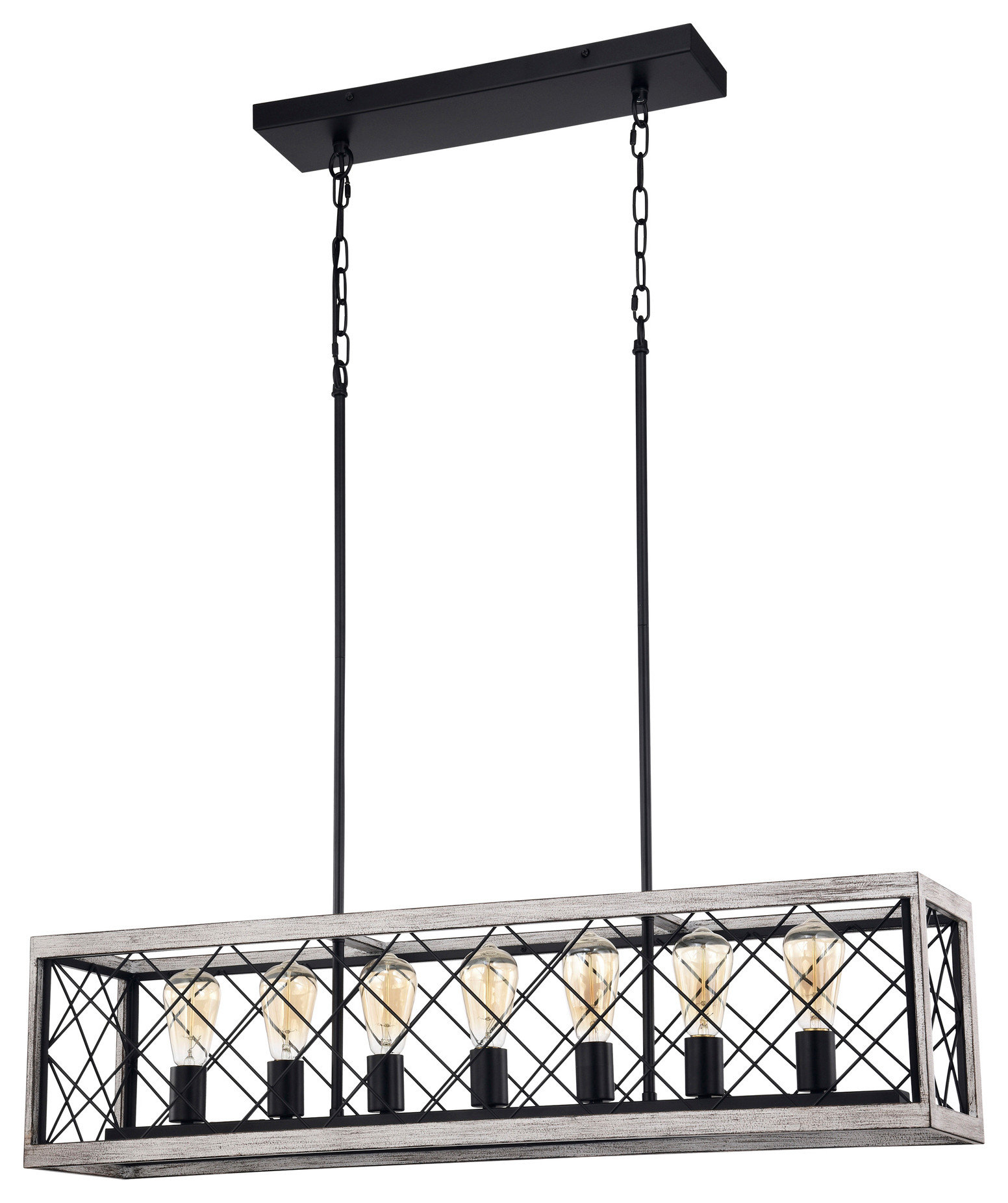 Twinkle 40 in. 7-Light Indoor Matte Black Finish Chandelier - Farmhouse ...