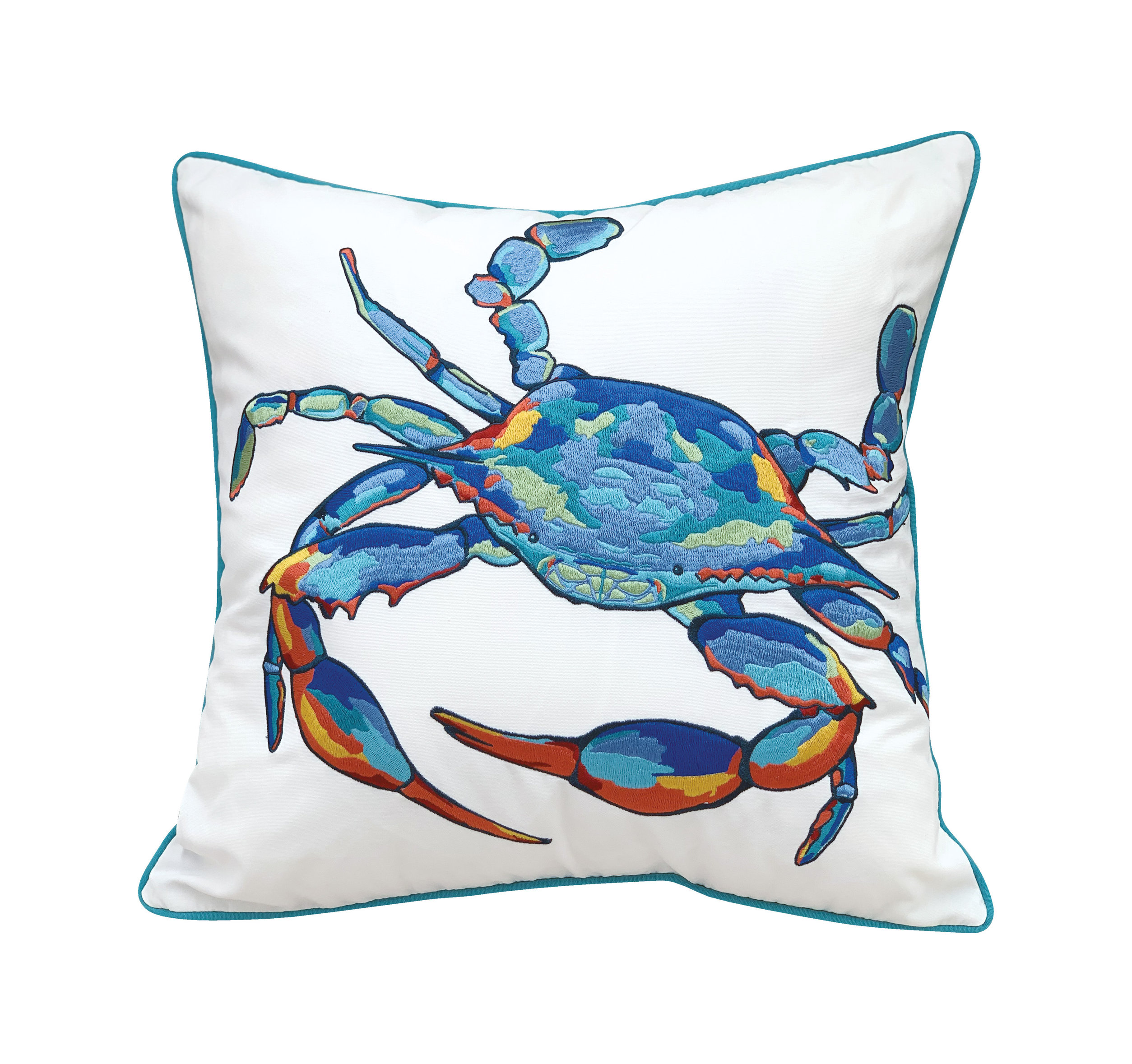 Tropical Punch Collection-Happy Crab Indoor/Outdoor Pillow - Beach ...