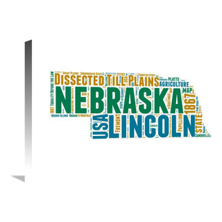 "Nebraska Word Cloud Map" Fine Art Print, 24" x 18" - Modern - Prints ...
