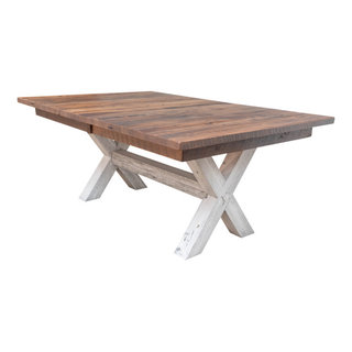 Foster Farmhouse Dining Table, Barnwood, 48x60 - Rustic - Dining Tables ...