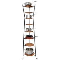 Handcrafted 8-Tier Hourglass Cookware Stand w Alder Shelves Hammered ...
