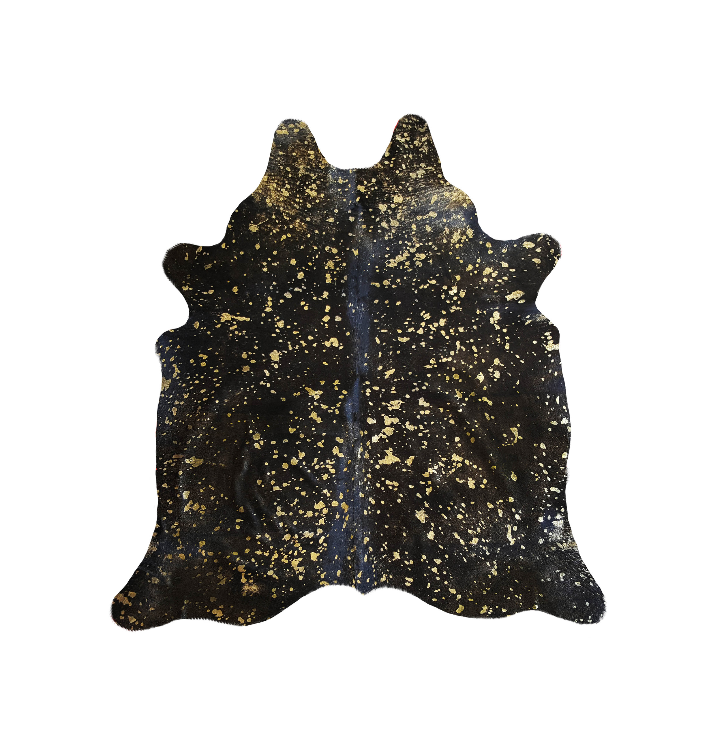 Brazilian Cowhide Rug Devore Metallic Gold on Black - Contemporary ...