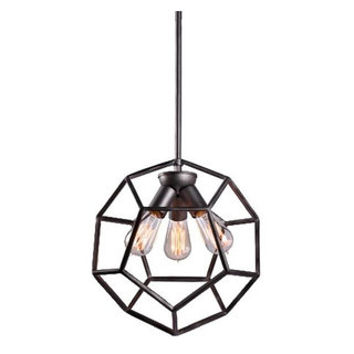 Matteo Lighting Geometry Series Traditional Pendant, Black Finish ...