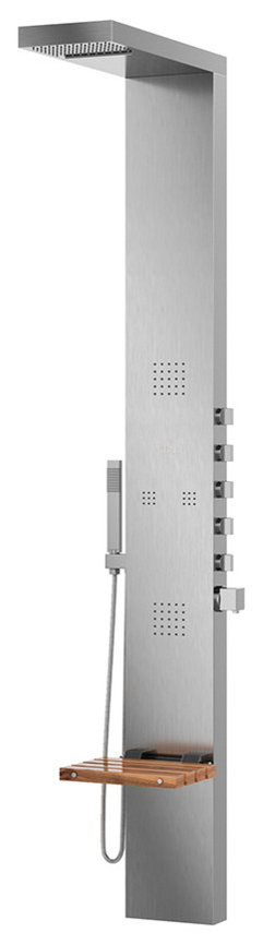 PULSE ShowerSpas Matte Brushed Stainless Steel Shower Panel, Oahu ...